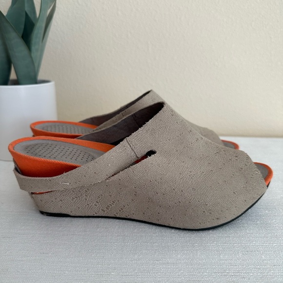 Tsubo | Shoes | Tsubo Ovid Stingray Leather Rocker Wedge Slide Sandals Womans 85 | Poshmark